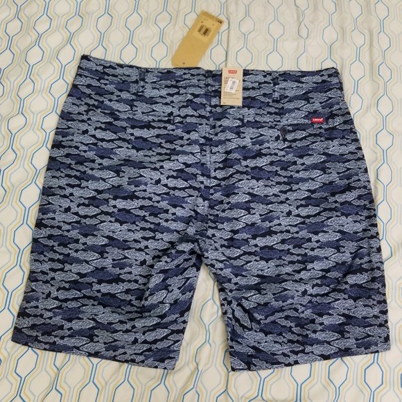 Levi's | Shorts | New Mens Levis Standard Taper Fish Chino Shorts Blue ...